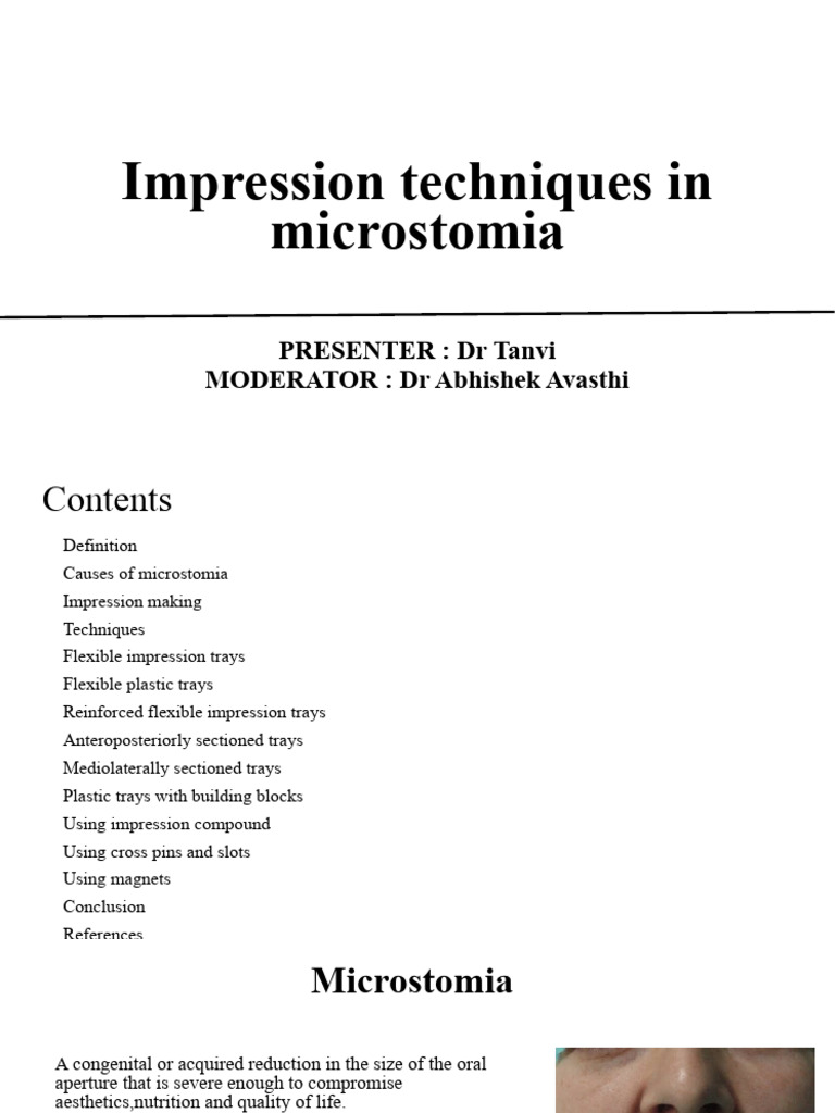 Impression Techniques in Microstomia | PDF