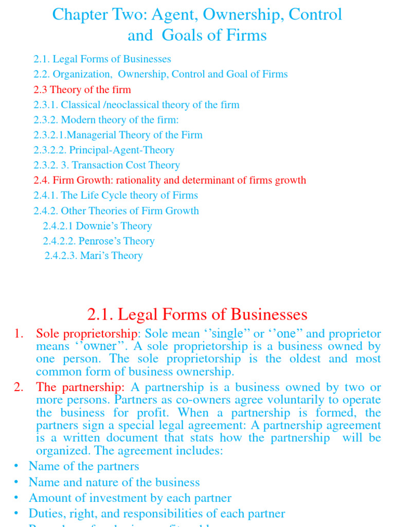 Firm Growth and Partnership Theories | PDF | Partnership | Profit ...