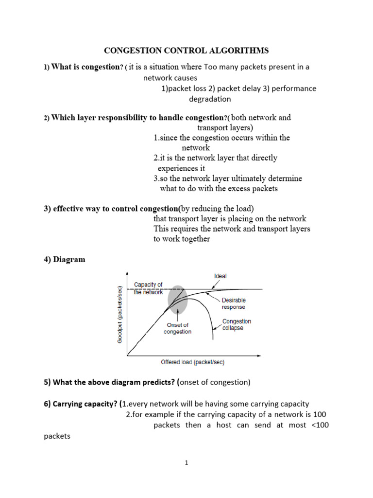 Congestion Control Algorithm1 | PDF | Network Congestion | Computer Network
