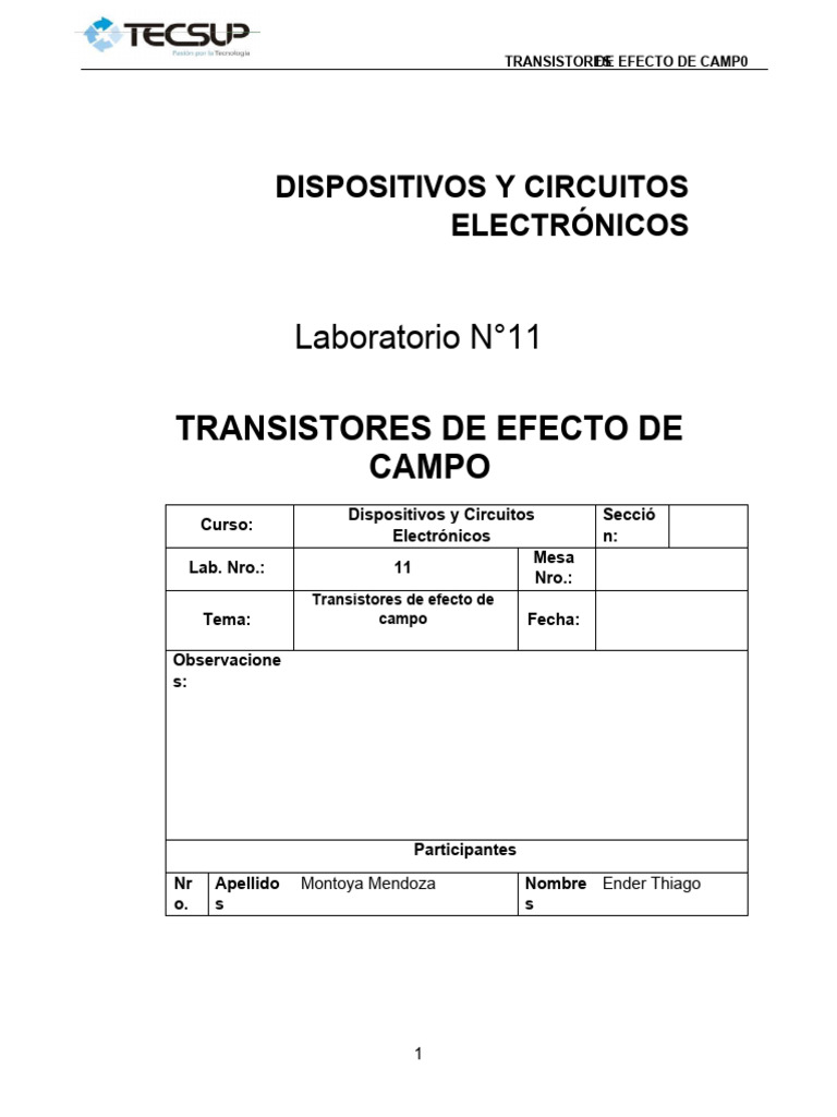 L11 El Transistor de Efecto de Campo | Descargar gratis PDF | Transistor | Transistor de efecto ...