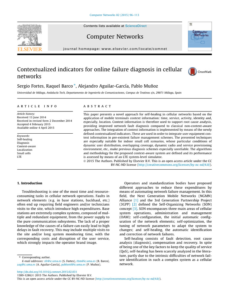 Contextualized Indicators For Online Failure Diagnosis in Cellular Networks | PDF | Statistical ...