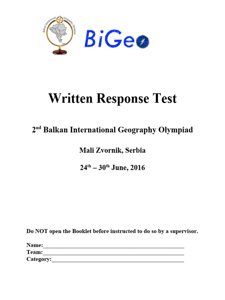 Writen Response Test | Download Free PDF | Geography | Nature