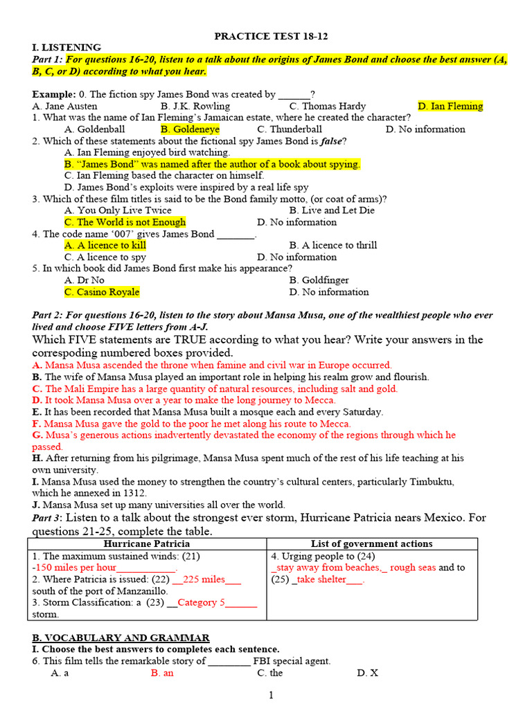 Test 2 | PDF | James Bond | Teachers