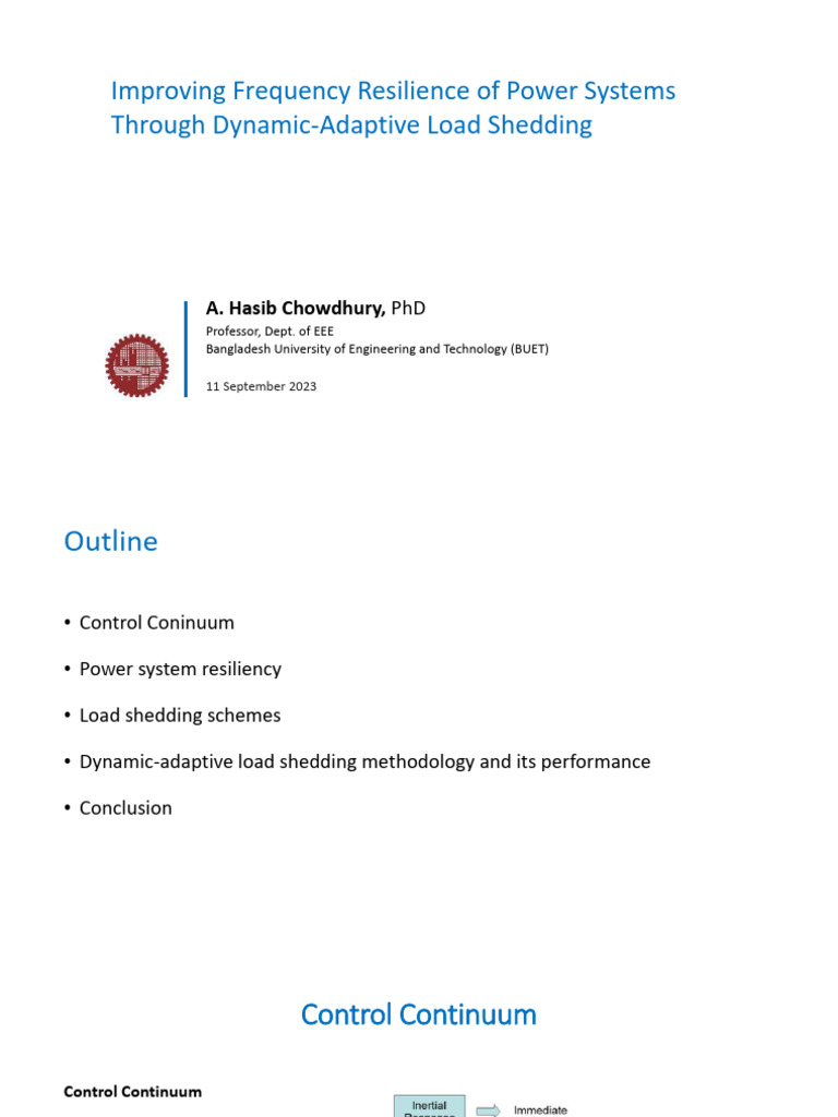 Improving Frequency Resilience Through Dynamic-Adaptive Load Shedding | PDF