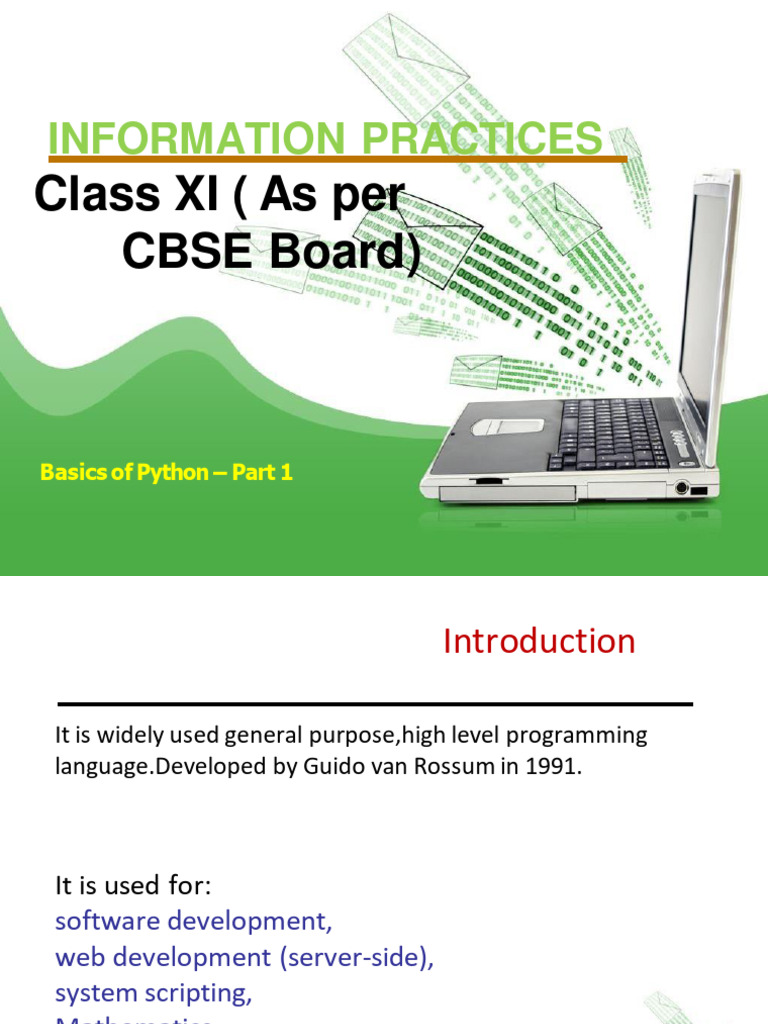 Basics Of Python Part 1 Pdf Python Programming Language Data Type 5445