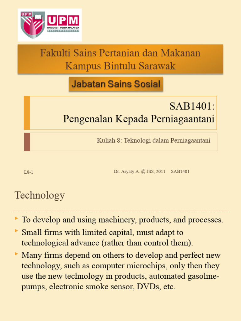 Fakulti Sains Pertanian Dan Makanan Kampus Bintulu Sarawak: SAB1401 ...