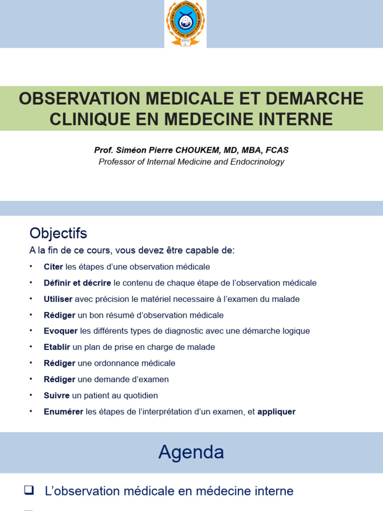 2 Observation Médicale Et Démarche en Médecine Interne | PDF | Boissons ...