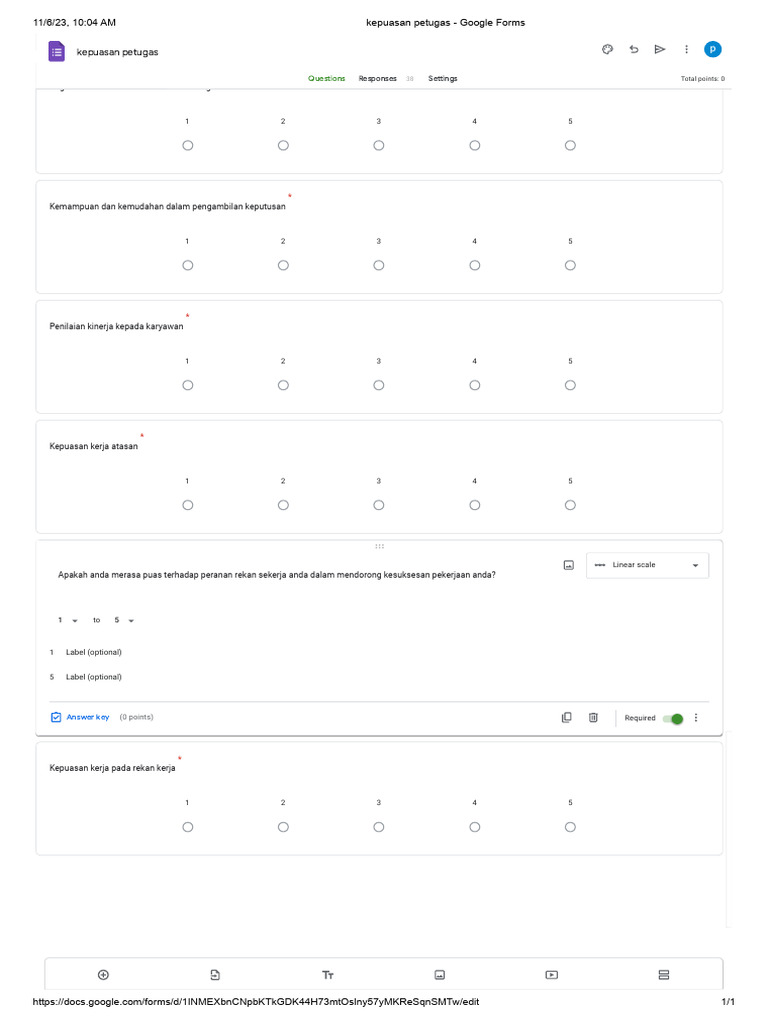 Kepuasan Petugas - Google Forms | PDF