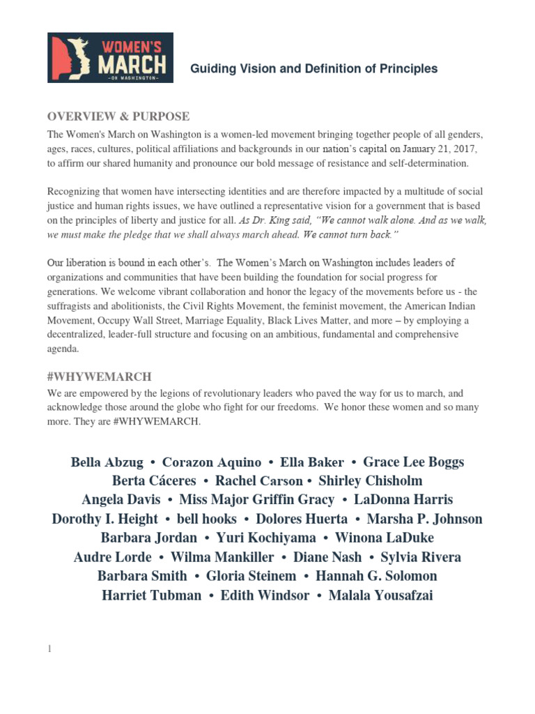 WMW Guiding Vision & Definition of Principles | PDF | Woman | Justice