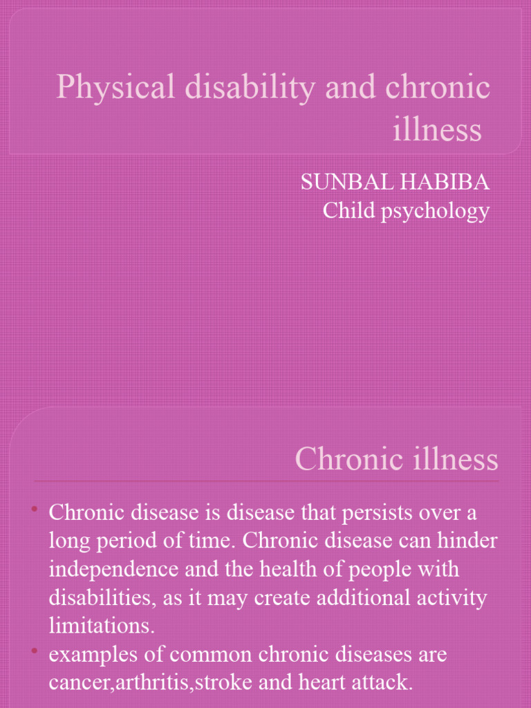 Physical Disability and Chronic Illness | PDF | Mental Disorder ...