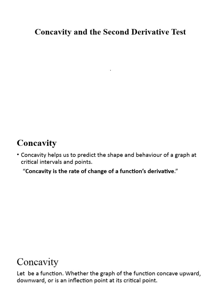 Concavity and The Second Derivative Test | PDF | Science & Mathematics