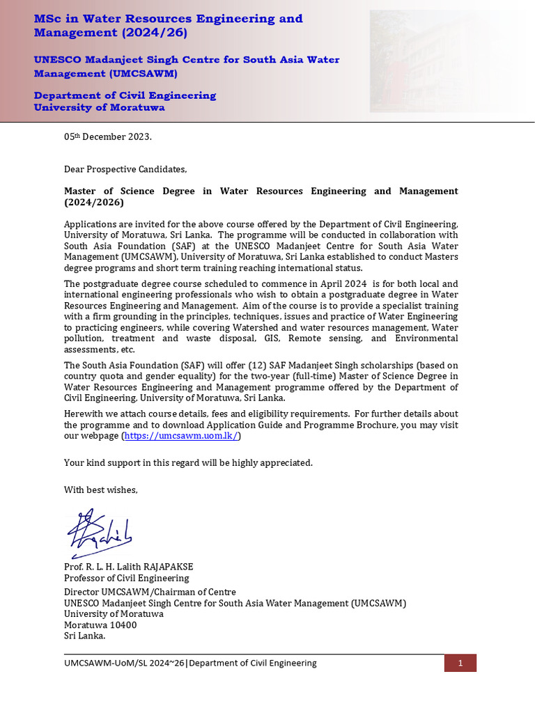 1) - UMCSAWM SAF Application Letter 2024-2026 | PDF