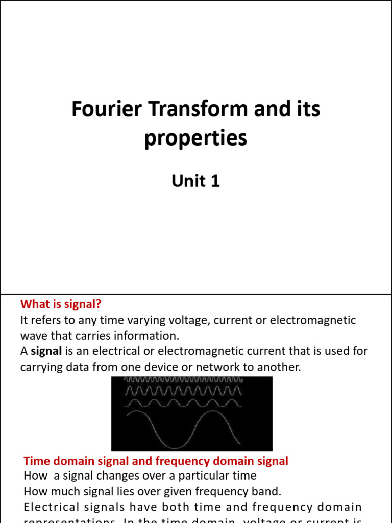 Fourier Transform Basics & Properties | PDF | Teaching Methods & Materials | Science & Mathematics