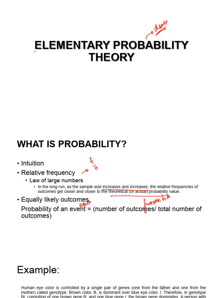 Elementary Probability Theory | PDF | Probability Distribution | Random Variable