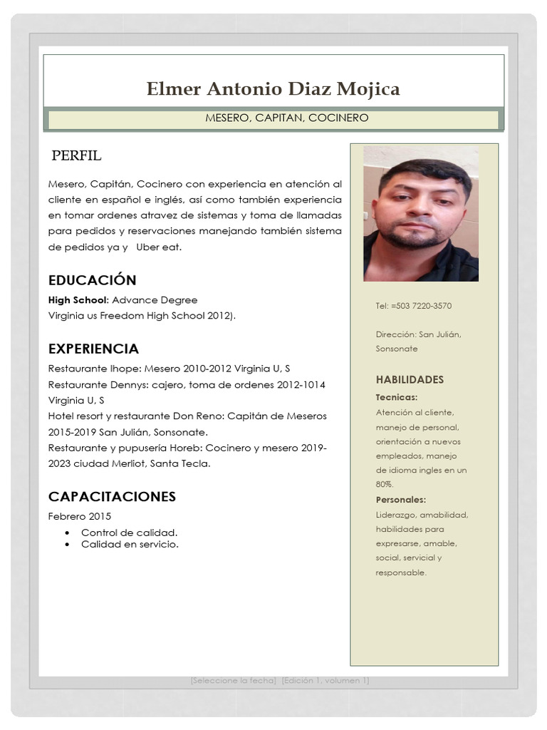 Curriculum Tony | PDF