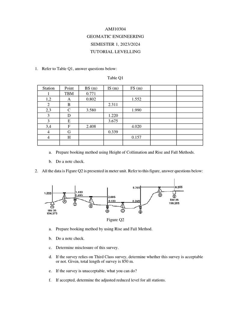 Tutorial 2 Levelling | PDF | Surveying | Science
