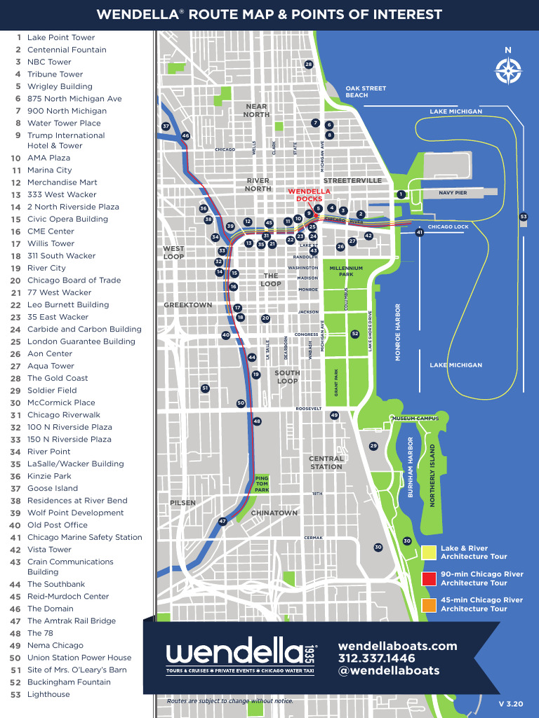 2022-Wendella-Tours-Route-Map | PDF | Chicago