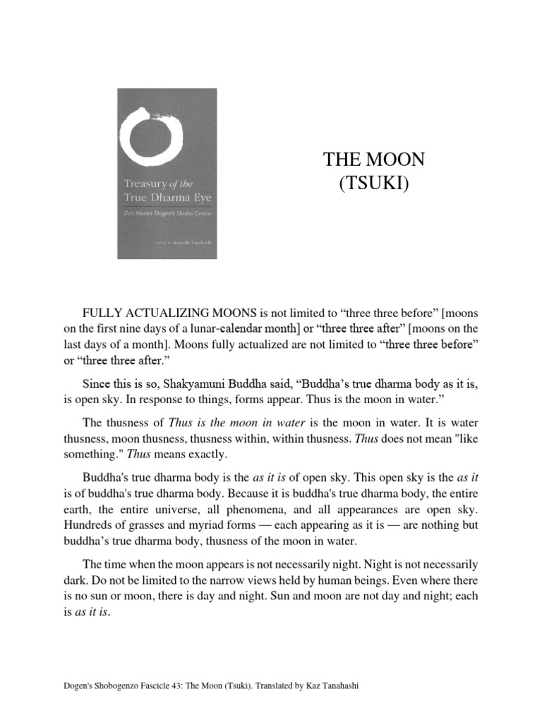 The-Moon-Dogen-Shobogenzo-Fascicle-43-Kaz-Tanahashi-Translation | PDF ...
