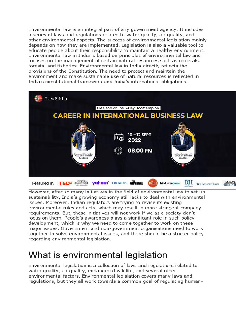 Environmental Legislation | PDF | Environmental Law | Sustainability