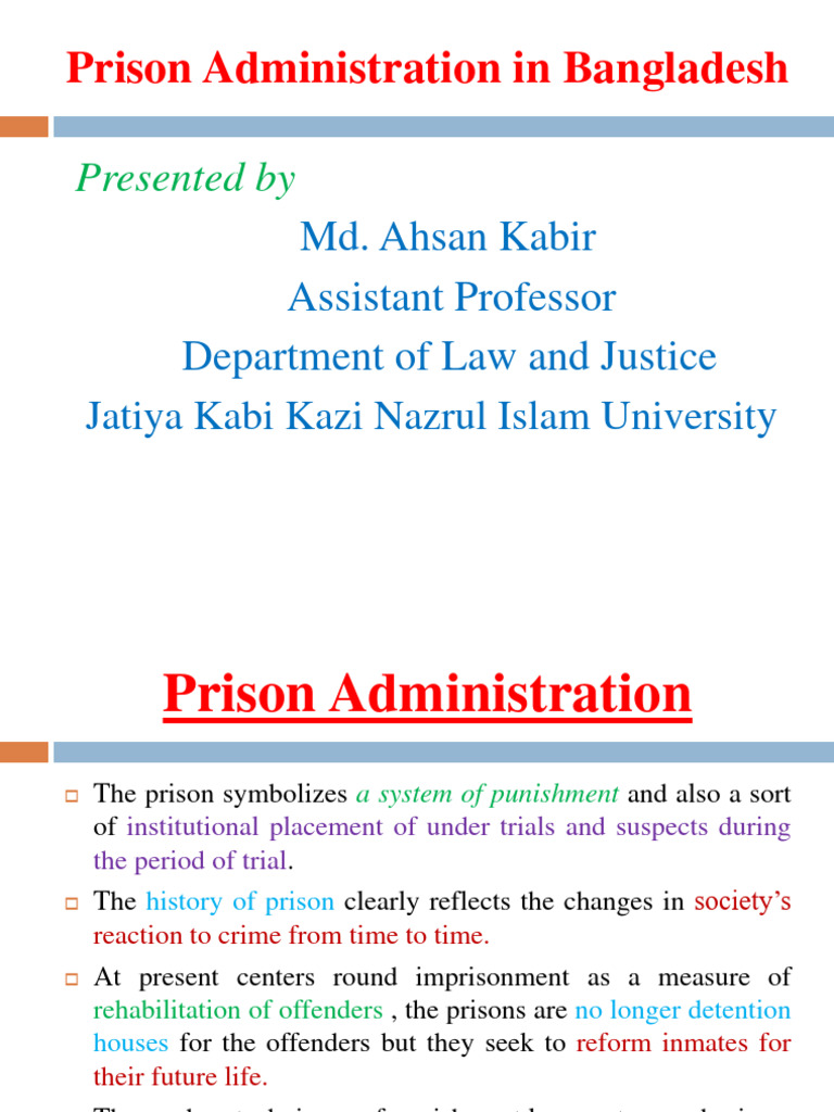 Prison Administration in Bangladesh | PDF