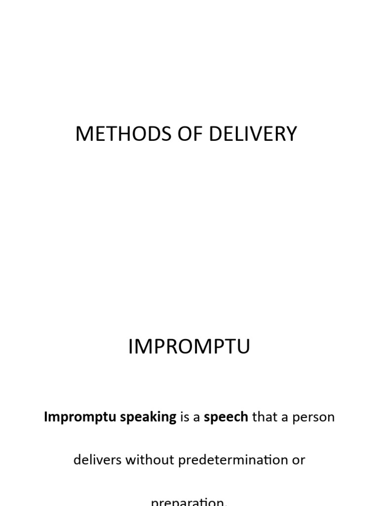 Methods of Delivery | PDF