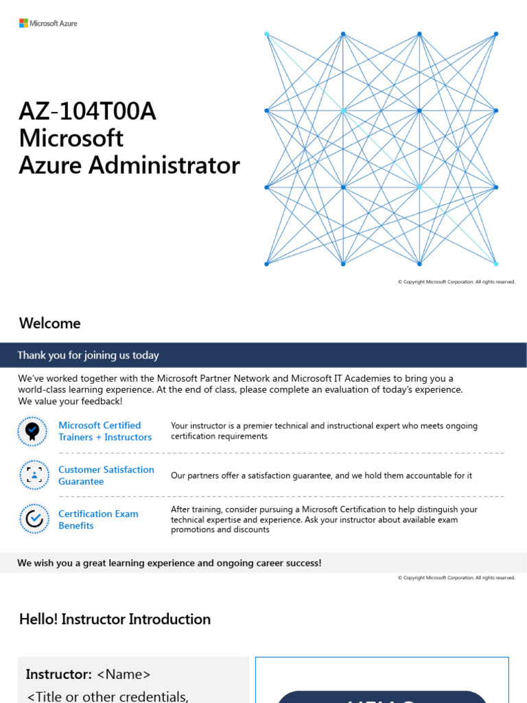 AZ 104T00A ENU PowerPoint - 00 | PDF | Microsoft