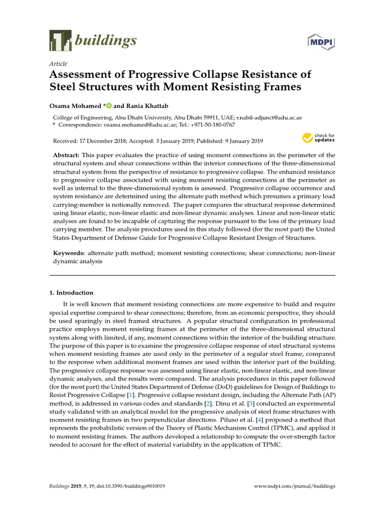6 Assessment - of - Progressive - Collapse - Resistance - of - S | PDF | Bending | Nonlinear System