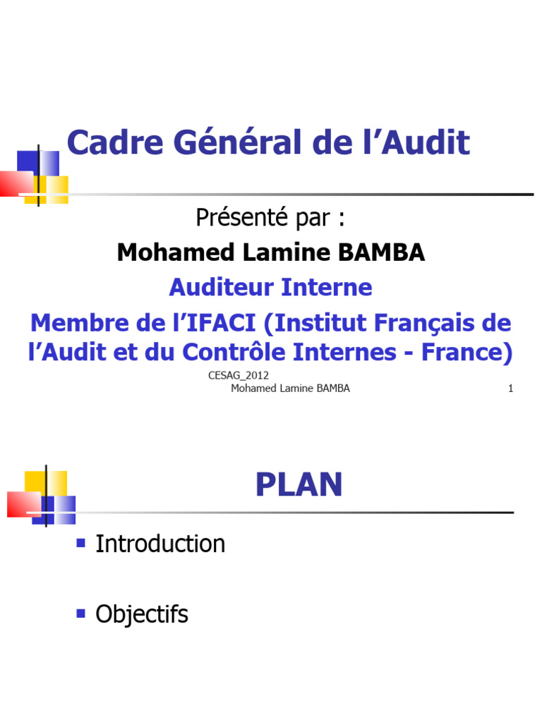 Cadre Général de L'audit - Master - CESAG - 2012 | PDF | Audit | Contrôle interne