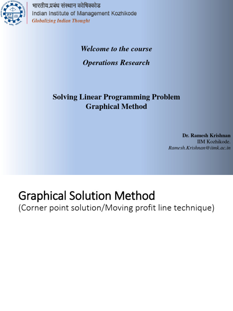 Session 1 2 Graphical Method | PDF | Mathematical Optimization | Analysis