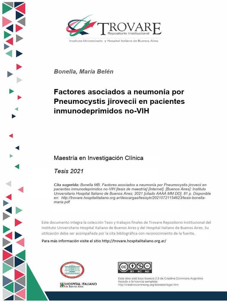 Tesis Bonella Maria | PDF | Neumonía | Sistema inmune