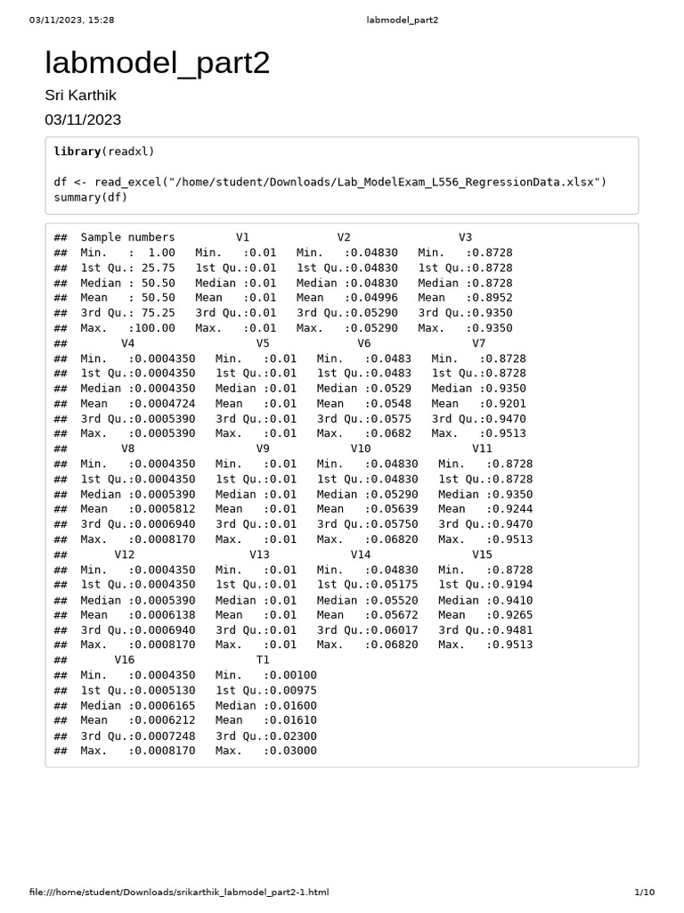 20mia1032 A Sri Karthik Lab Model Exam Part 2 | PDF