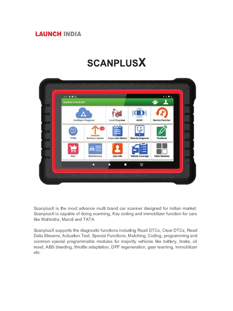 Launch Scanplus X | PDF