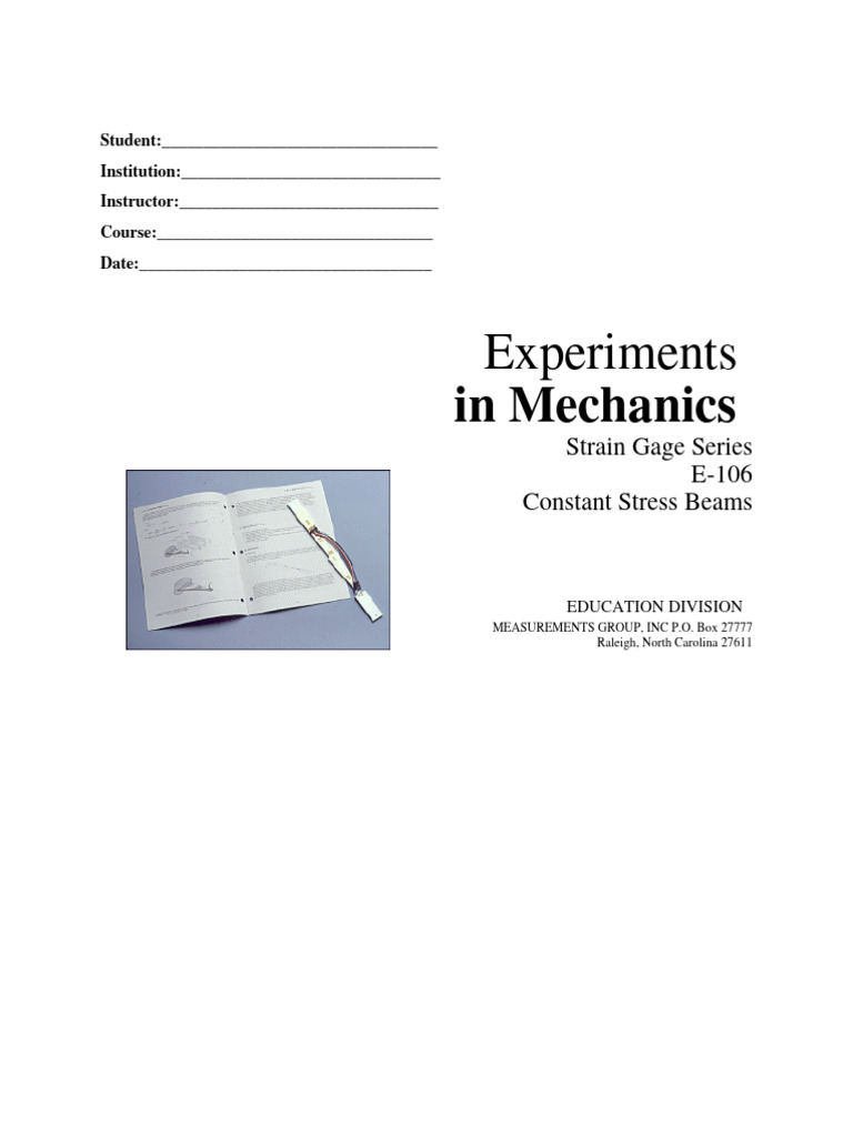 Constant Stress Beam Desccription | PDF | Beam (Structure) | Young's ...