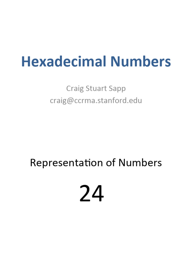 Hexadecimal Numbers | Download Free PDF | Computer Science | Mathematics