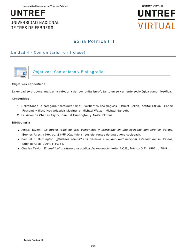 Unidad4 - Teoria Politica III Untref Virtual | PDF