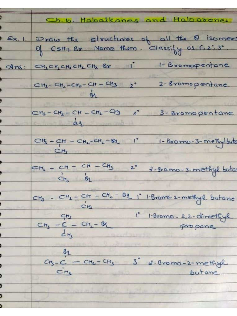 Haloalkanes and Haloarenes Notes | PDF