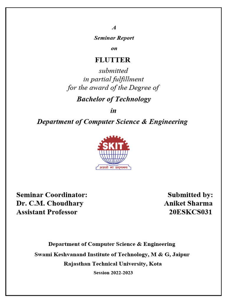 20eskcs031 Aniketsharma (Flutter) | PDF | Document Object Model | Android (Operating System)
