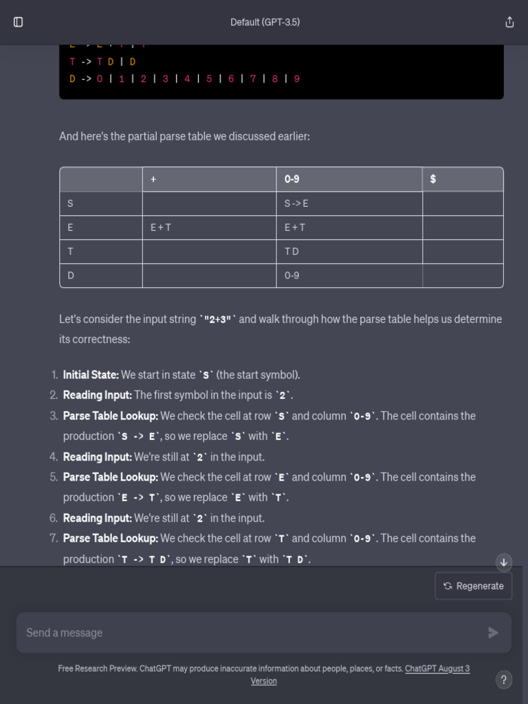 Parsing Expressions with a Parse Table | PDF