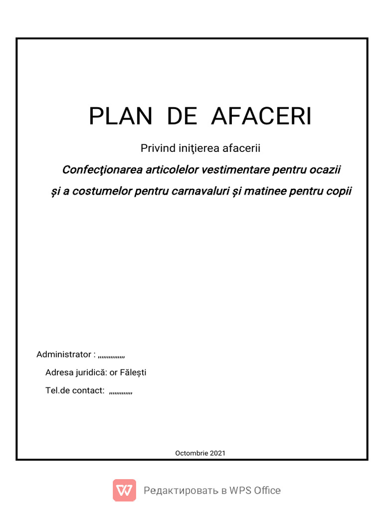 Plan de Afacere Narativ | PDF | Career & Growth
