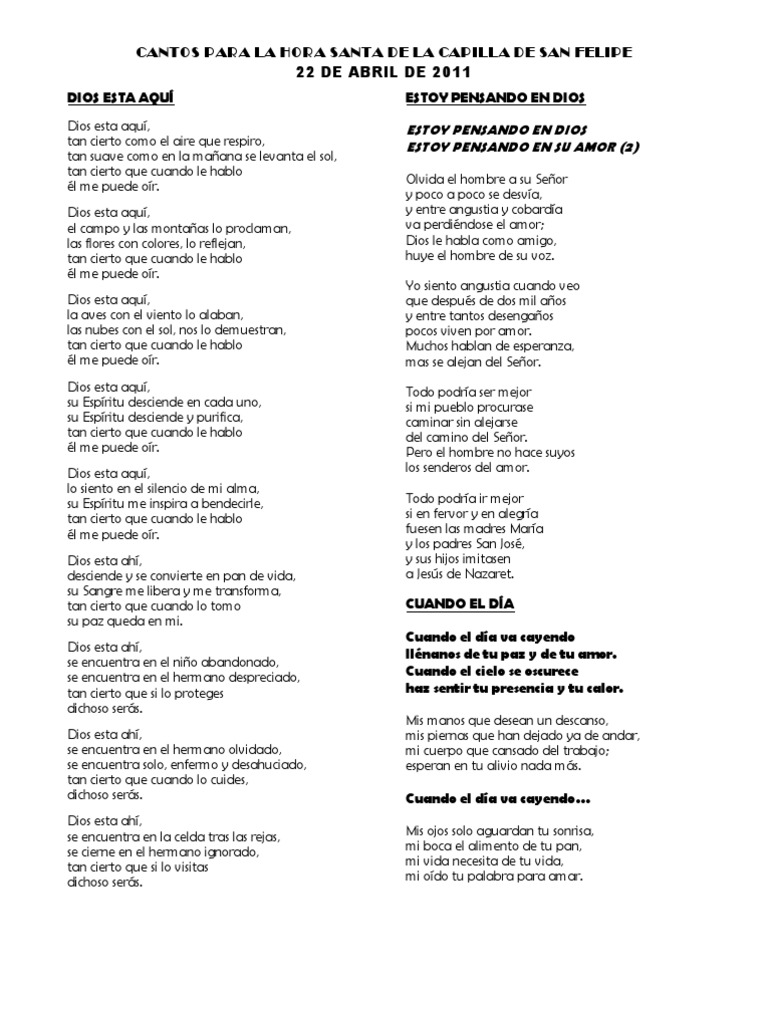 Cantos de Hora Santa | María, madre de Jesús | Amor