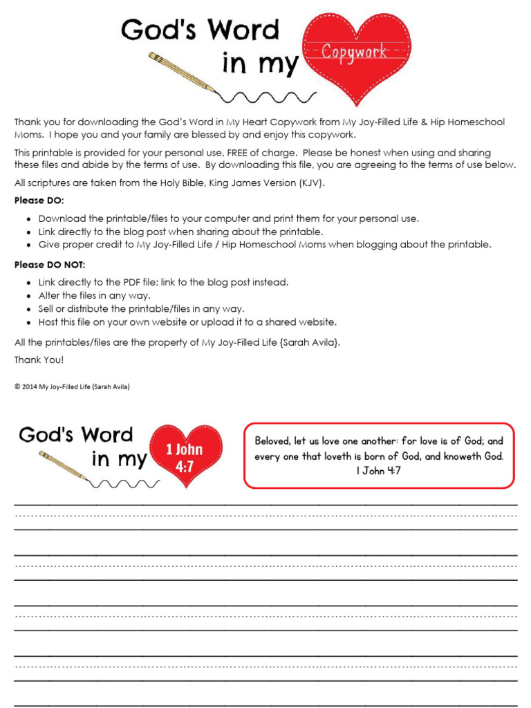 Gods-Word-in-My-Heart-Copywork | PDF | Ten Commandments | Book Of ...