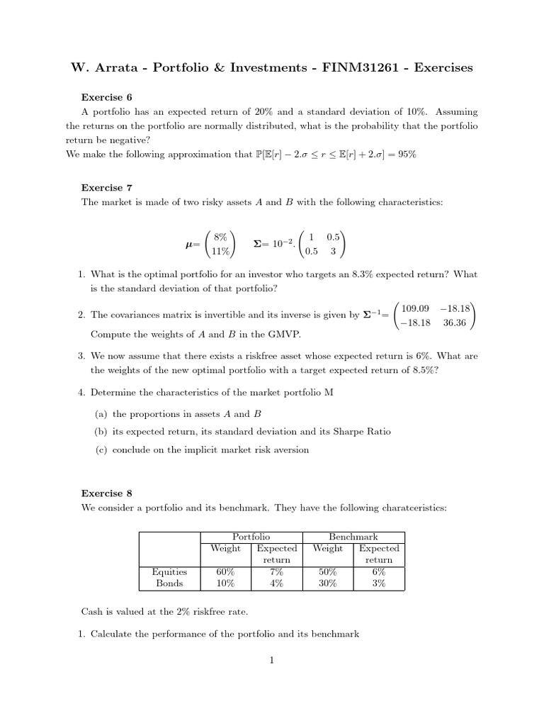 William Arrata Essec Finm31261 Exercises 6 7 8 9 10 11 Pdf