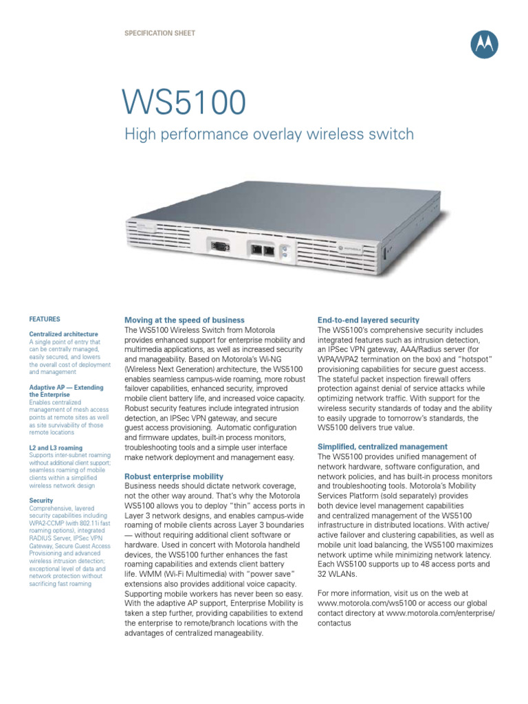Datasheet WS5100 EN | PDF