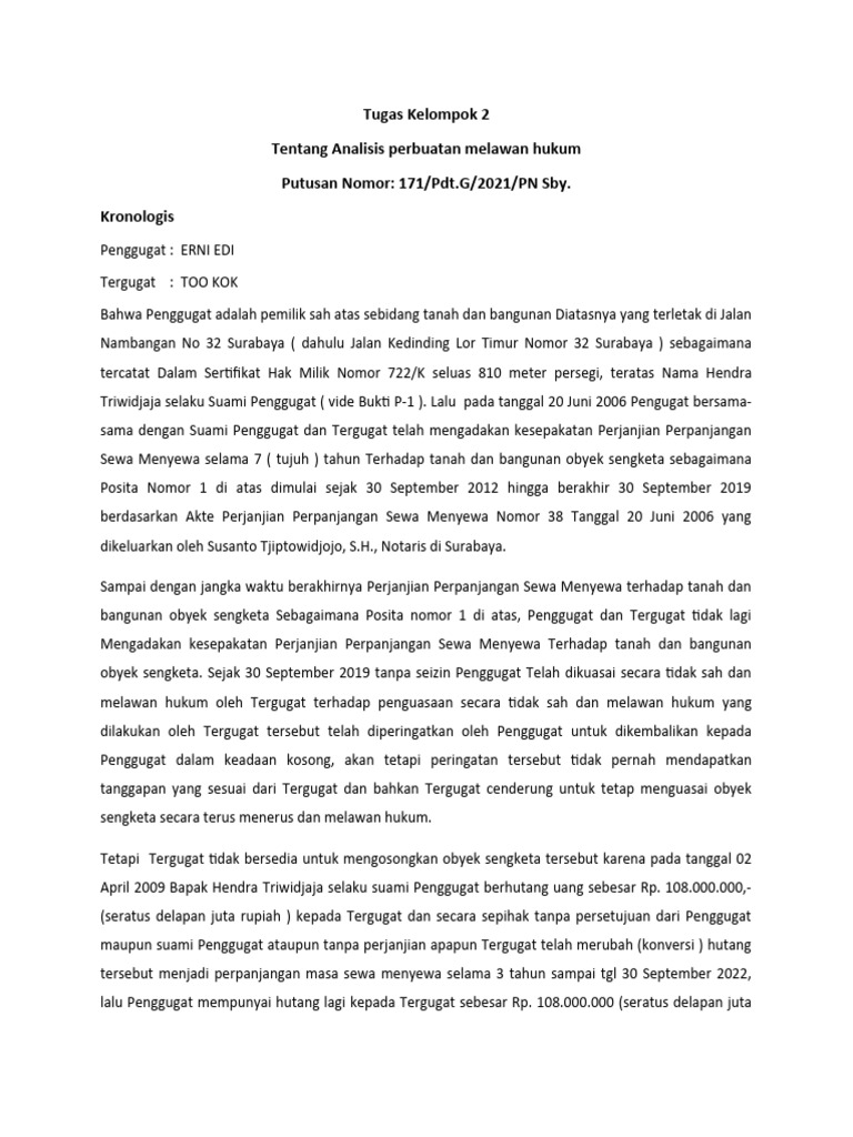 Analisis Hukum Perikatan Kel 2 Salinan Baru | PDF | Hukum