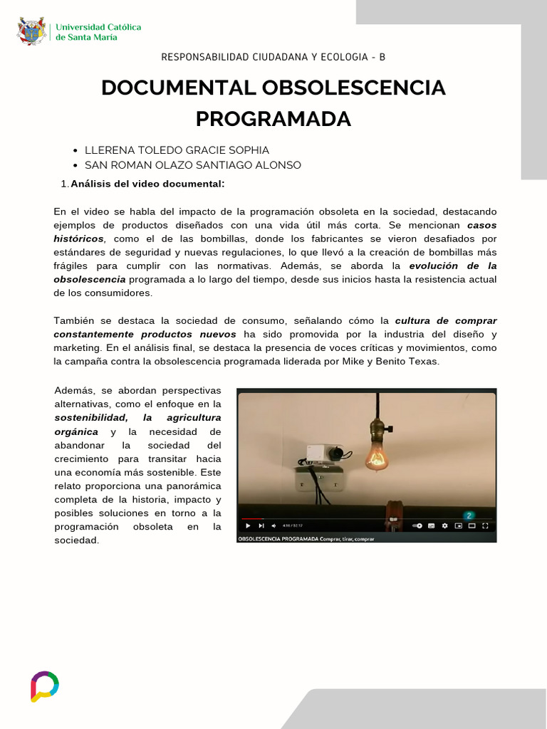 Documental Obsolescencia Programada | PDF | Residuos | Consumo (economía)