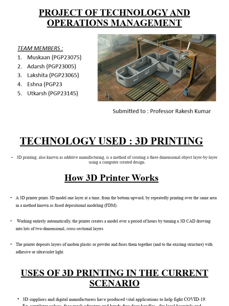 Uses of 3D Printing | PDF