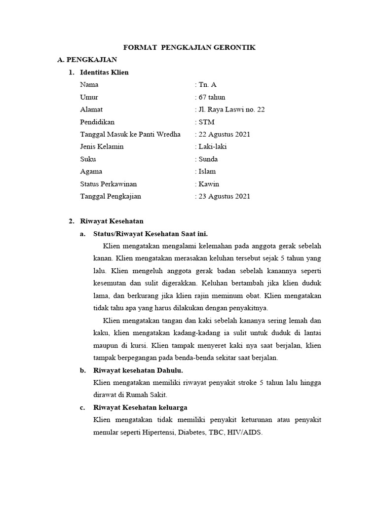 Format Askep Gerontik | PDF | Gaya Hidup