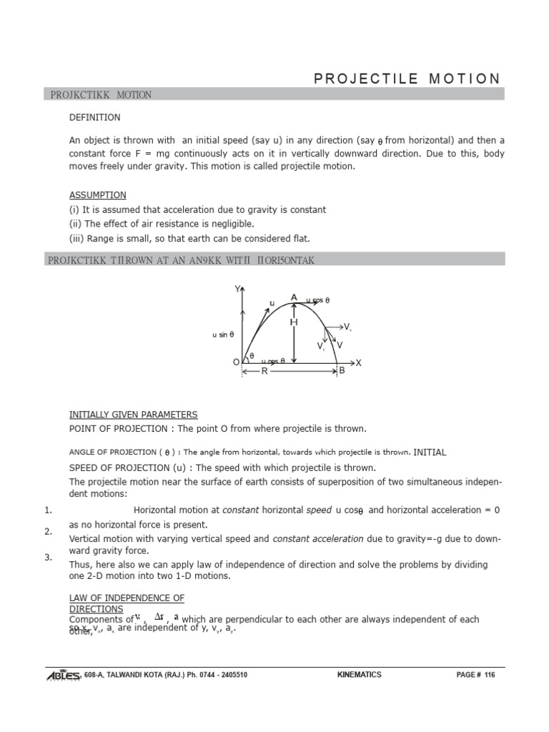 Projectile Motion | PDF | Acceleration | Velocity