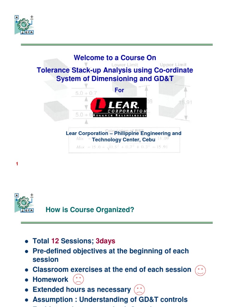 Lear Tolerance Stackup Course | PDF | Engineering Tolerance | Standard Deviation