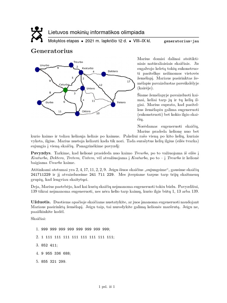 Lmio 2022 1et Sal Generatorius Jau | PDF